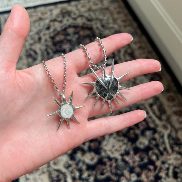 Spiky Heart Pearl Necklace Grunge Alt Goth Y2k Jewelry - Etsy