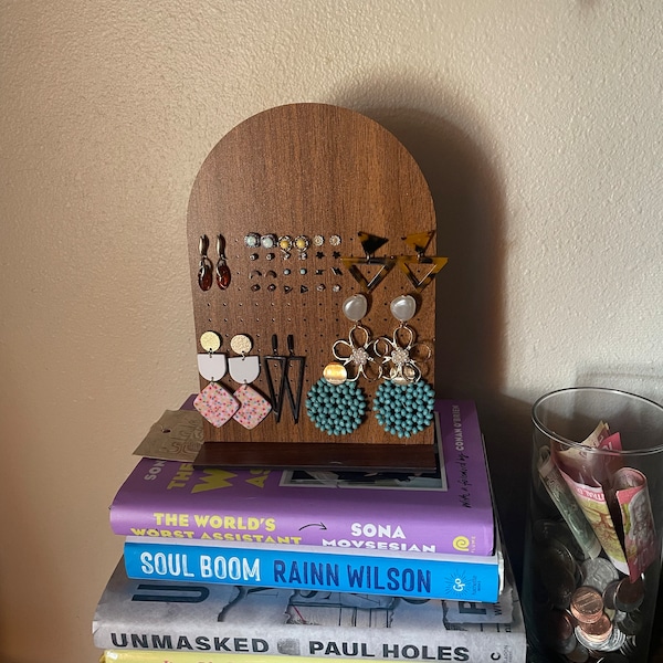 Personalized Letter Earring Holder, Earring Stand, Acrylic Jewelry ...