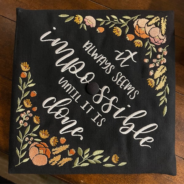 Embroidered Boho Graduation Cap Topper | Grad Cap Decoration Topper ...