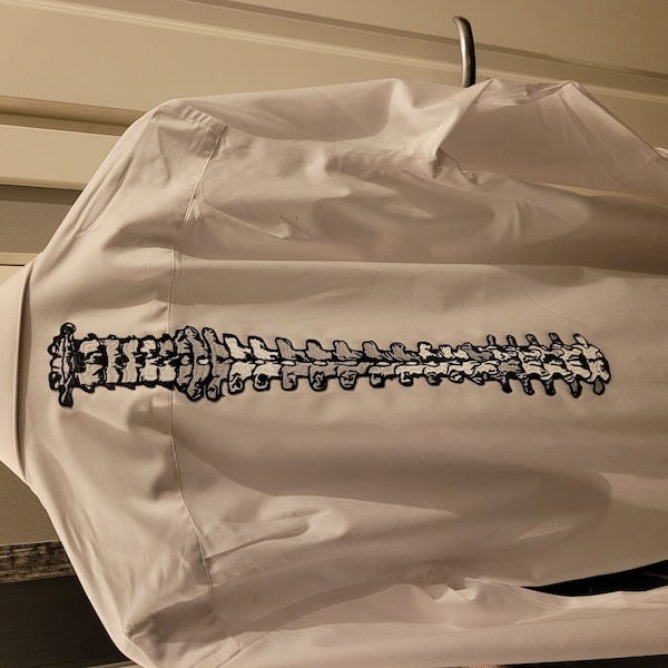 Spine Back Patch • Patch Bone • Large Patch Natural Size • Iron on • Skeleton • Horror Patch ...