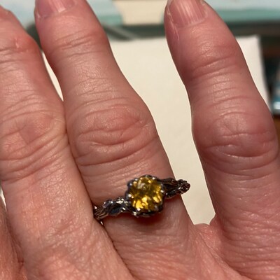 Sterling Silber Zweig Verlobungsring mit Topas einzigartiger - Etsy.de