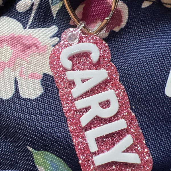 Name Keychain, Engraved Name Keychain, Backpack Tag, Bridesmaid Gift ...