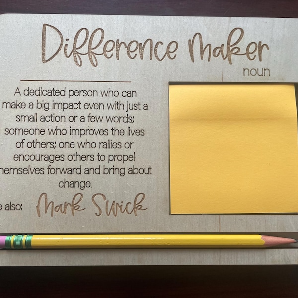 Personalized Difference Maker Gift, Difference Maker Sticky Notepad ...