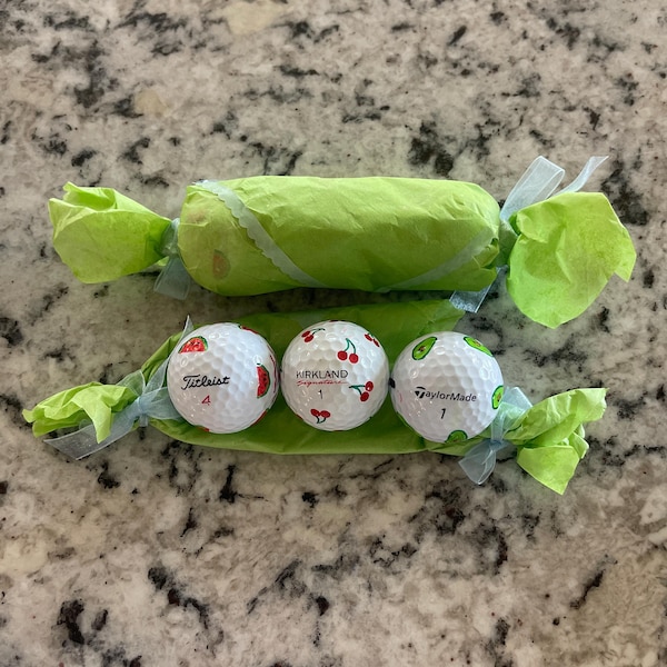 Hand Painted/drawn Fruit Themed Golf Ball Set-unique Gift for Golfers, Golf Lovers, Groomsman ...