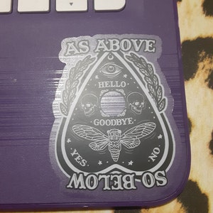 As Above so Below Clear Sticker Ouija Planchette Decal Witchy Gift Gift ...