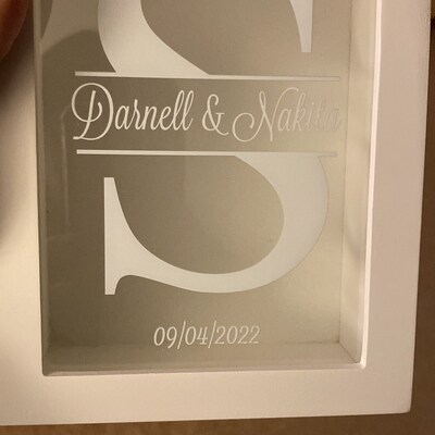 Wedding Sand Ceremony Set, Personalized White or Black Shadow Box Frame ...