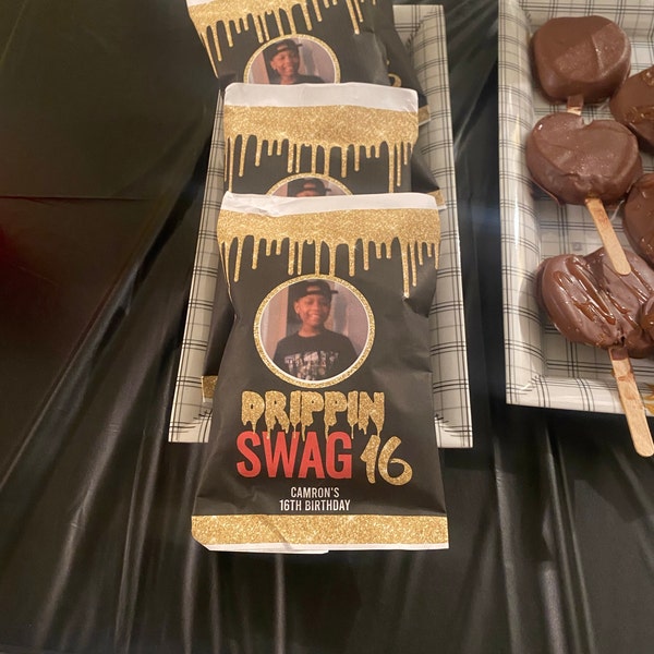 Swag 16 Chip Bag, Sweet Sixteen Chip Bag, 16th Birthday Party Favor ...