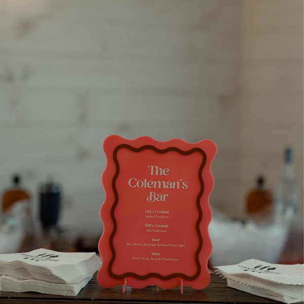 Wavy Table Numbers, Acrylic Table Numbers, Wavy Wedding Sign, Wedding ...