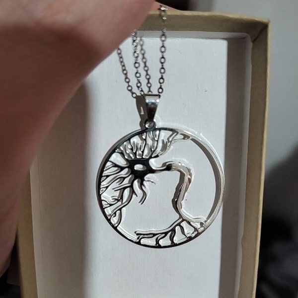 Neuron Pendant Necklace: Sterling Silver Science Jewelry, Biology Gift ...