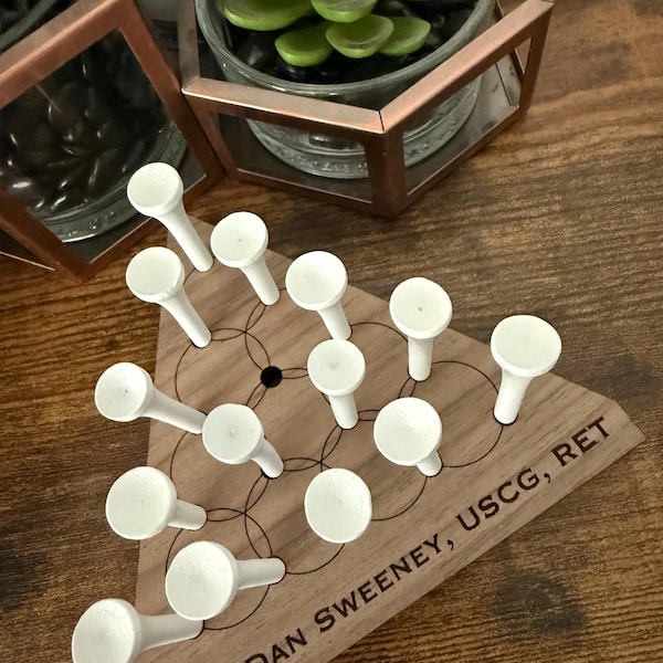 Personalized Triangle Peg Jump Game / Golf Tee / Solitaire/ Gift ...