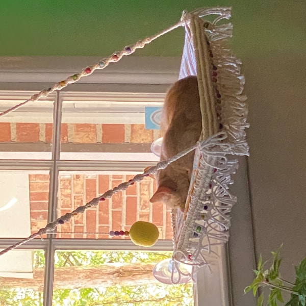 Cat Window Bed, Macrame Cat Window Hammock, Express Shipping , Cat ...