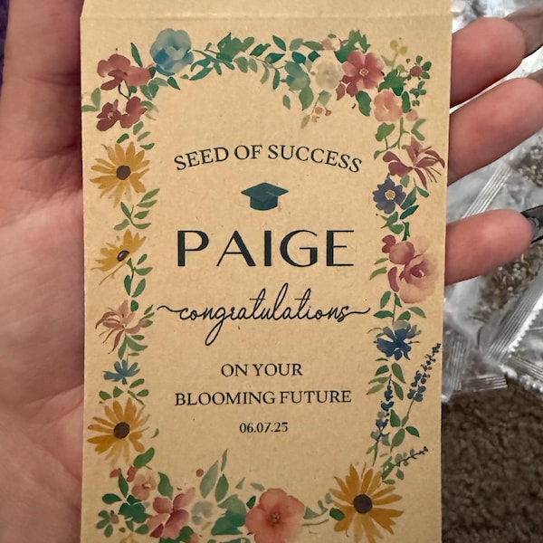 Graduation Wildflower Seed Packets/personalized Plantable Seed Packet ...