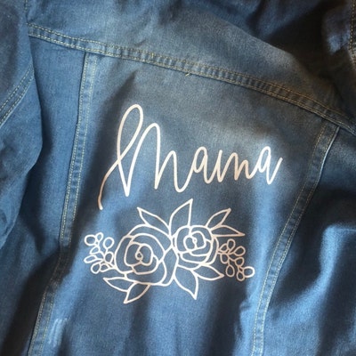 MAMA Jacket Mom Jean Jacket Mama Denim Jacket New Mom Gift Baby Shower ...