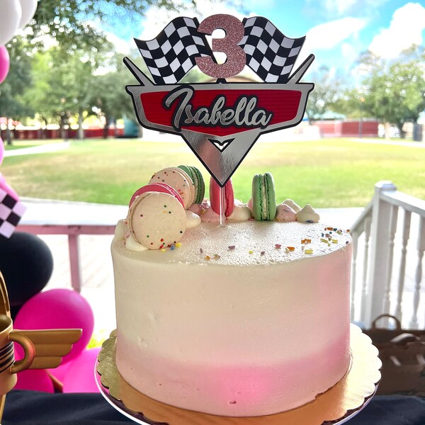 3D Cars Cake Topper - Personalized - Cars Cake Topper - Race Car Cake ...