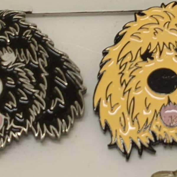 Black Doodle Dog Soft Enamel Lapel Pin - Etsy