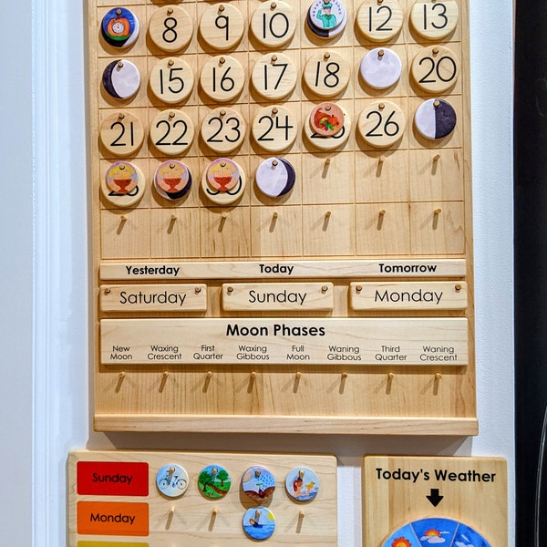 Classroom Calendar - Maple Wood - Etsy