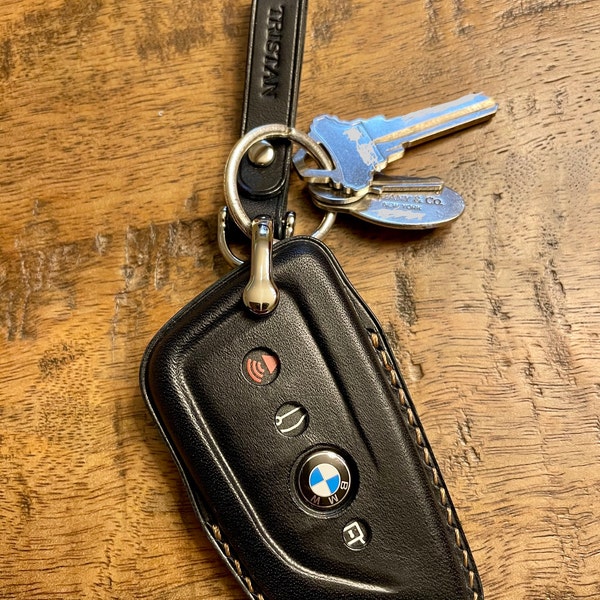 BMW Key Chain, Leather Car Key Fob Cover, Remote Key Case, Car Key Case ...