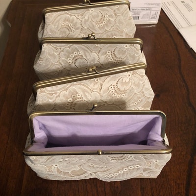 Bridesmaids Clutch Leaf Lace Gift Set Lace Bridesmaid Clutch - Etsy