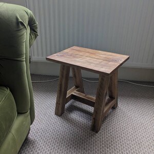 Rustic Side Table Milking Stool tall Side Table Occasional Table ...