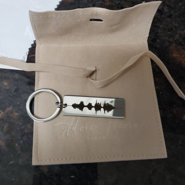 Soundwave Keychain With QR Code, Soundwave Art QR Code, Voice Recording ...