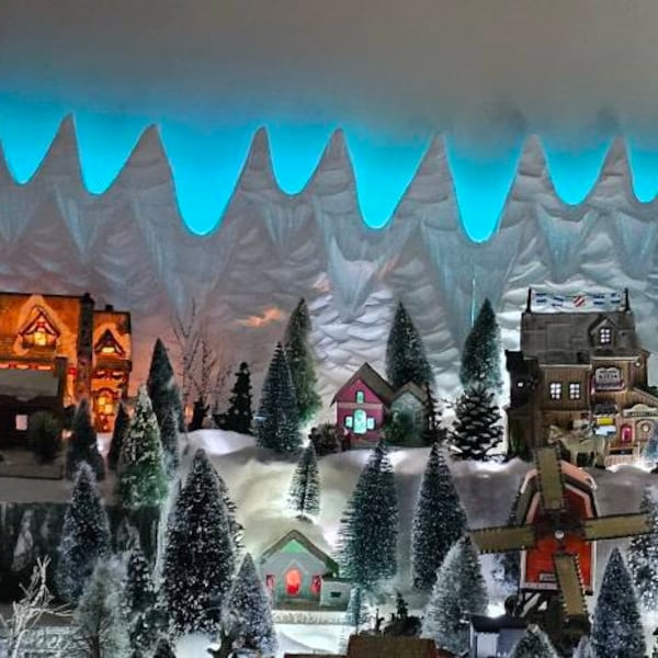 Christmas Village Display Platform Huge 4x8’ With Train Track Layout ...