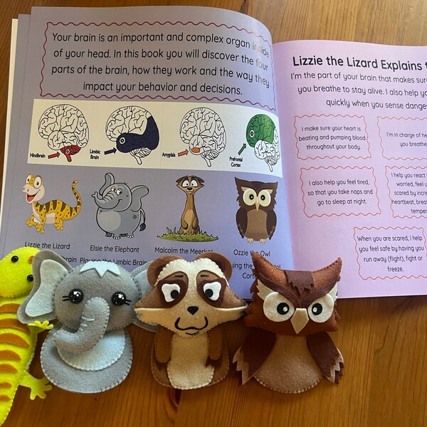 Finger Puppet Set With Safari, Woodland Animals Elephant, Meerkat, Owl ...