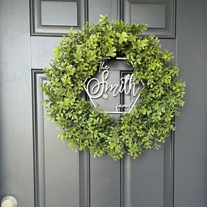 Personalized Wreath Sign Custom Family Name Sign Laser Cut - Etsy
