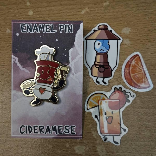 BFDI Chef Pin Enamel Pin, Acrylic Keychain, and Holographic Vinyl ...