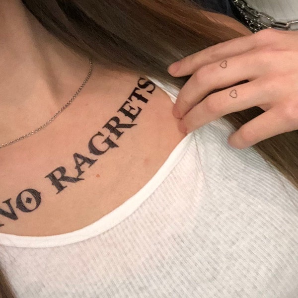 NO RAGRETS Temporary Tattoo Cosplay Halloween Costume Funny Tattoo Neck ...