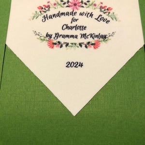 Personalized Baby Quilt Label Custom Fabric Corner Tag, A Sweet ...