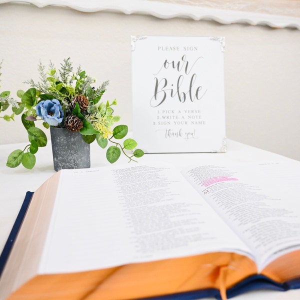 Please Sign Our Bible, Wedding Signs, Wedding Decor Sign, Wedding ...