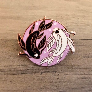 Koi Fish Yin and Yang Enamel Pin - Etsy