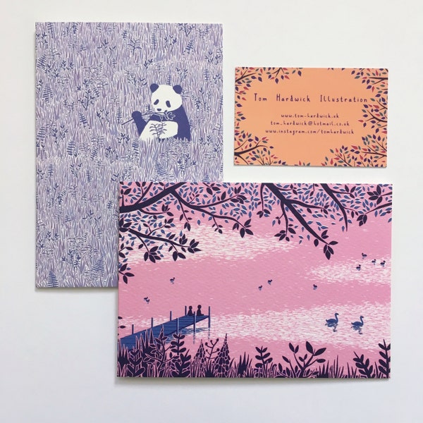 Panda Greetings Card - Animal Illustration, Panda Art Card, Cute Bear ...