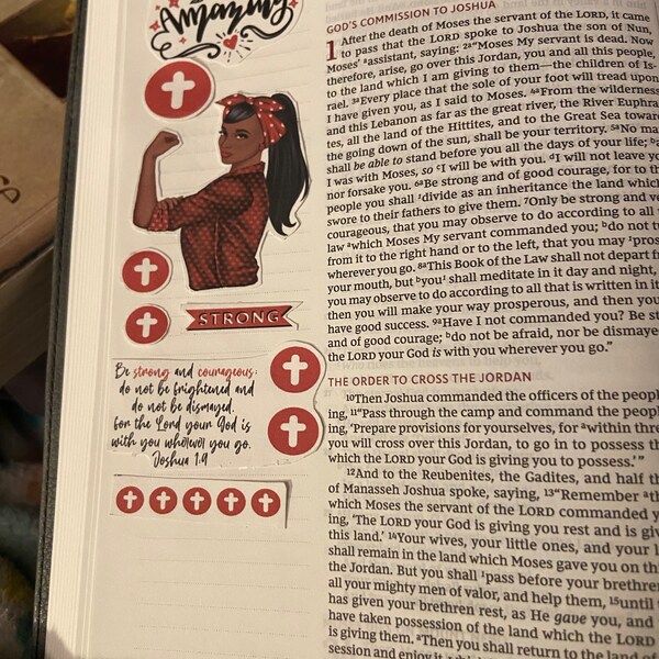 Strong & Courageous Bible Journaling Printable Sticker Sheet, Journal ...