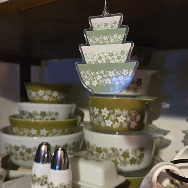 Pyrex Inspired Christmas Ornament: Retro Kitchen Tree Decoration - Etsy