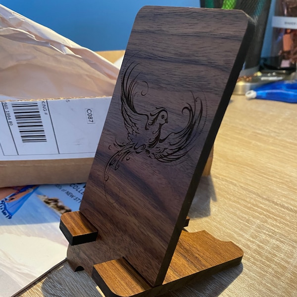 Custom Wood Phone Stand With Personalized Message (handwritten or Typed ...