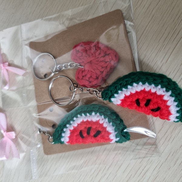 Handmade Crochet Bow Key Chain Colour Variations Available - Etsy