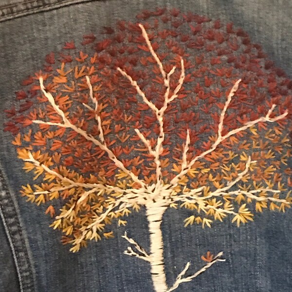 Autumn Silver Birch Tree Embroidery Pattern Kit DIY PDF Download Craft ...
