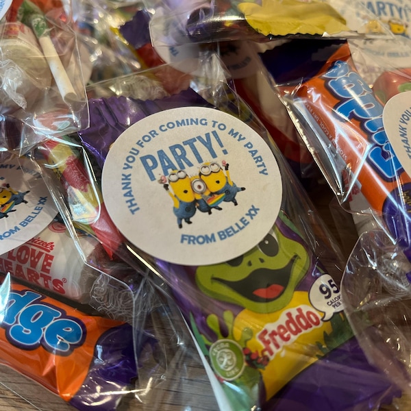 24 X Personalised Gabbys Dollhouse Birthday Party/sweet Cone Stickers ...