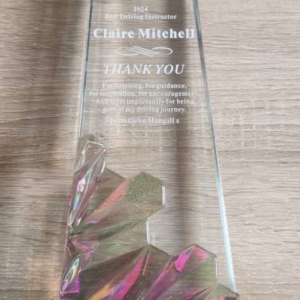 Personalized Crystal Award, Retirement Appreciation ,for Manager, Deep ...