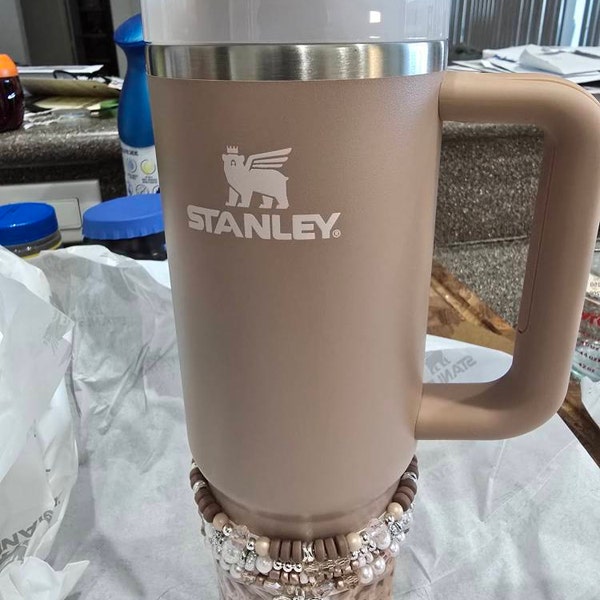 Almond Rose Bracelet Stack for Stanley Tumbler - Neutral Colors - Etsy