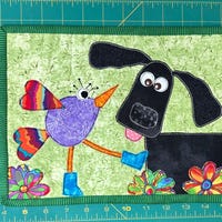 Jay PRINTED Applique Page Mini Quilt Quilt Block Bird Pattern Raw Edge ...