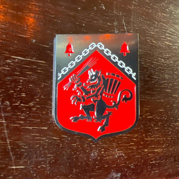 Krampus Rampant Heraldic Shield Enamel Pin | Krampus | Krampus ...