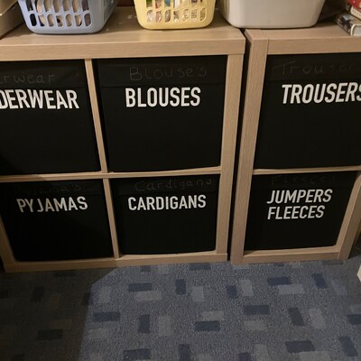 IKEA KALLAX DRONA Box Sticker Personalised Vinyl Labels Stickers Decals ...