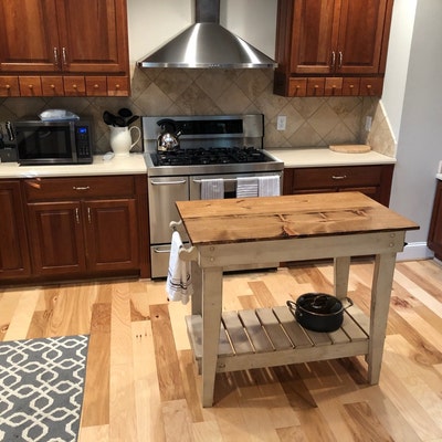 Farm Table Style Kitchen Island-distressed Pine Kitchen Work - Etsy