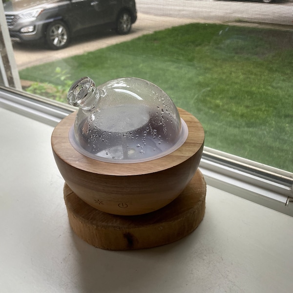 Willow | Glass Dome & Wood Grain Diffuser | Essential Oil Diffuser - Etsy