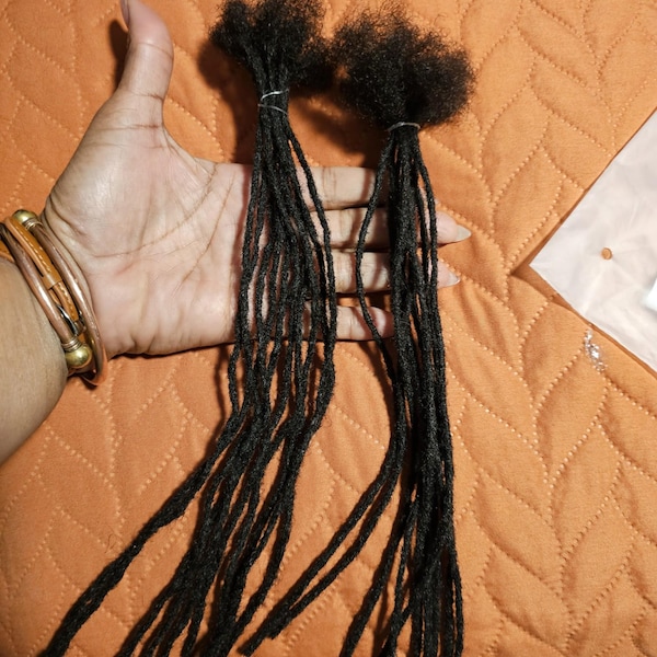 Handmade Human Hair Sisterlocks Extensions: Micro Locs (1B Natural ...