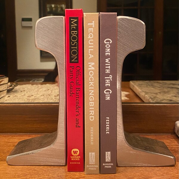 Large Railroad Track Bookends Unpolished - Etsy