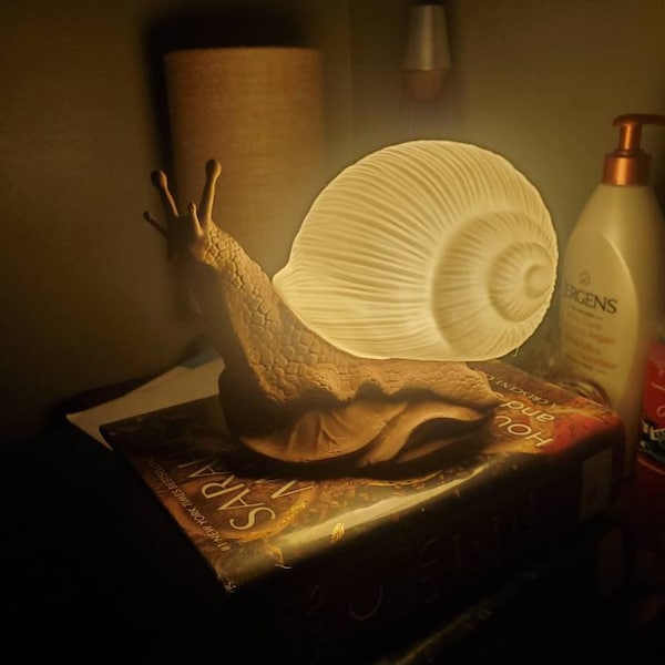 Bright Snail Desk Lamp - Night Light, Vibrant Home Decor, Bedside Lamp ...