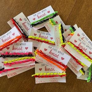 Knot Valentine Cards PRINTABLE Friendship Bracelet Valentine's Day Card ...